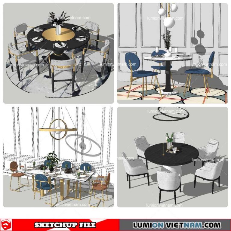 Dining Table Classic Style - Sketchup Models By NhaTay