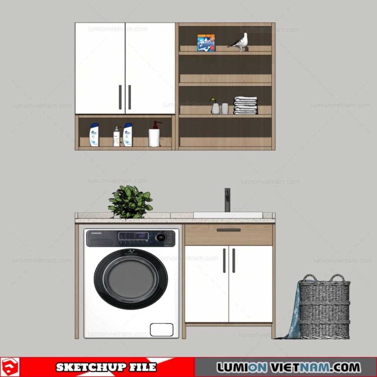 Washing Machine Cabinet - Sketchup Models By Minh Nguyen