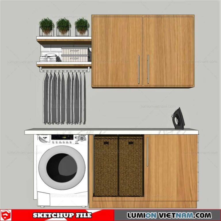Washing Machine Cabinet - Sketchup Models By Minh Nguyen