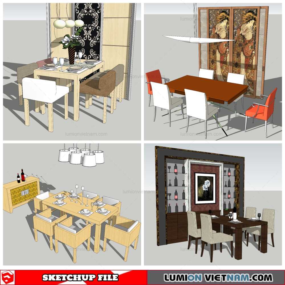 Dining Table - Sketchup Models By NhaTay