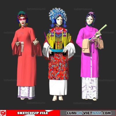 Chinese Opera Characters - Sketchup Models By Minh Nguyen