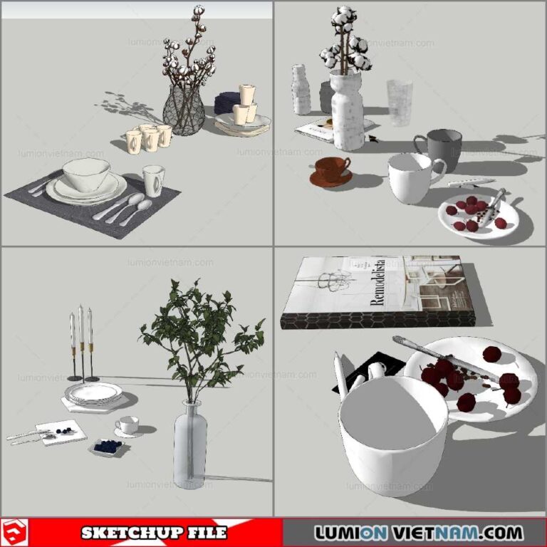 Decor On Table - Sketchup Models By Nha Tay