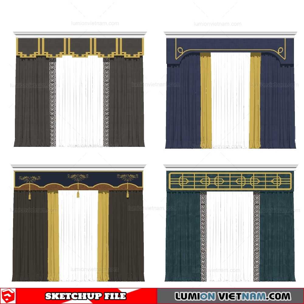 230729. Curtains Sketchup 3D Models
