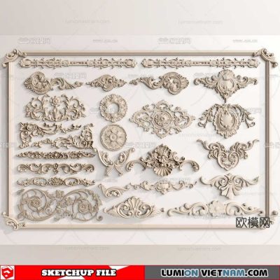 230621. Cornice Moulding Sketchup 3D Models