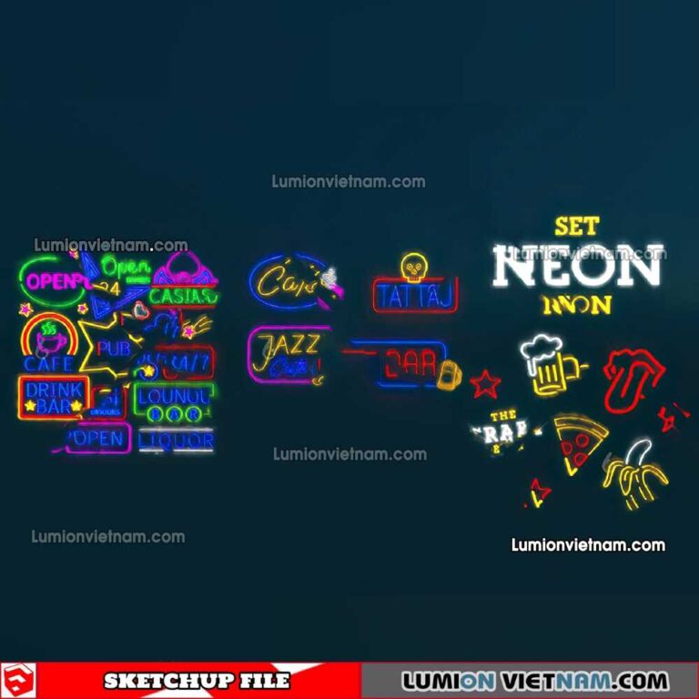 230419. Neon Light Sketchup Models