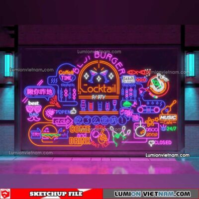 230419. Neon Light Sketchup Models