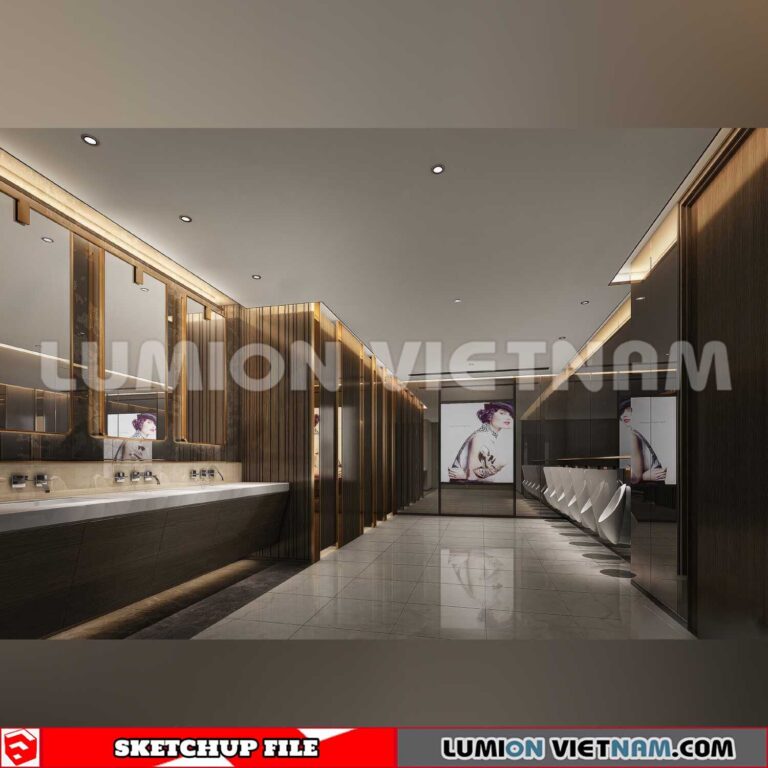 231016. Public Toilet Sketchup 3D Interior Models