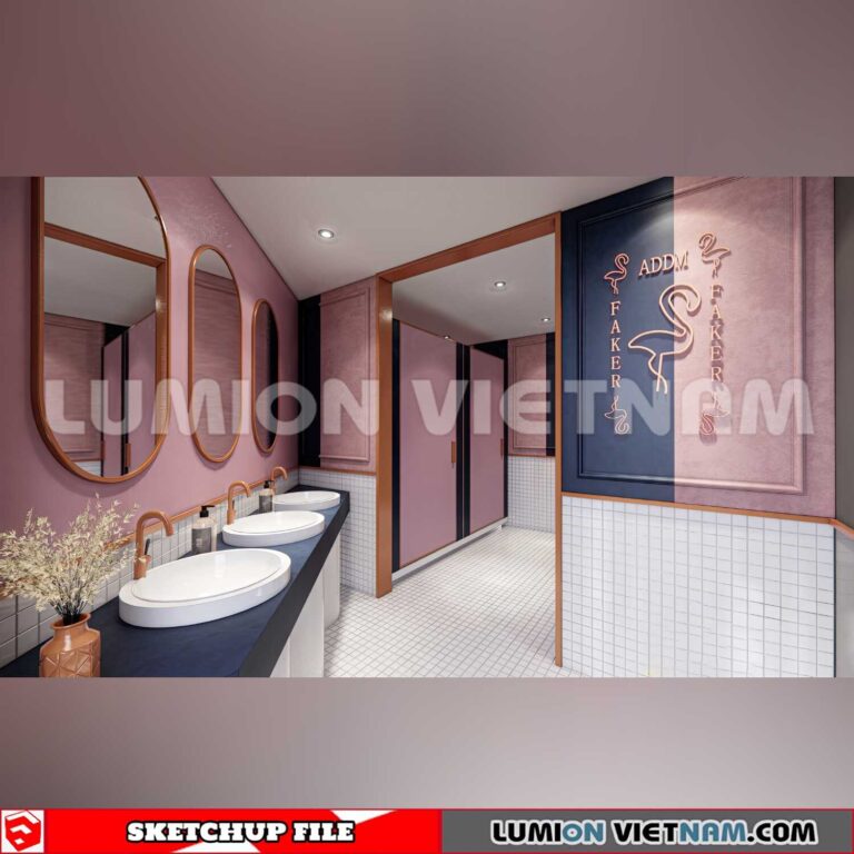 231016. Public Toilet Sketchup 3D Interior Models