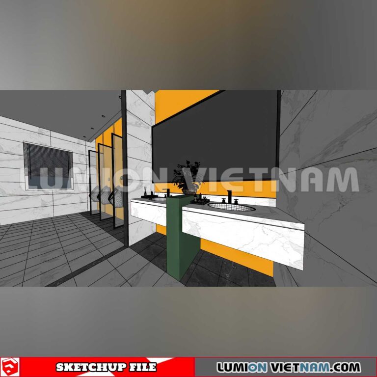 231016. Public Toilet Sketchup 3D Interior Models