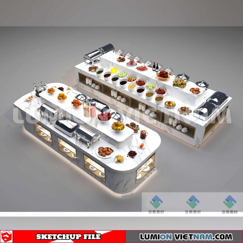 240717. Buffet Counter Sketchup 3D Models