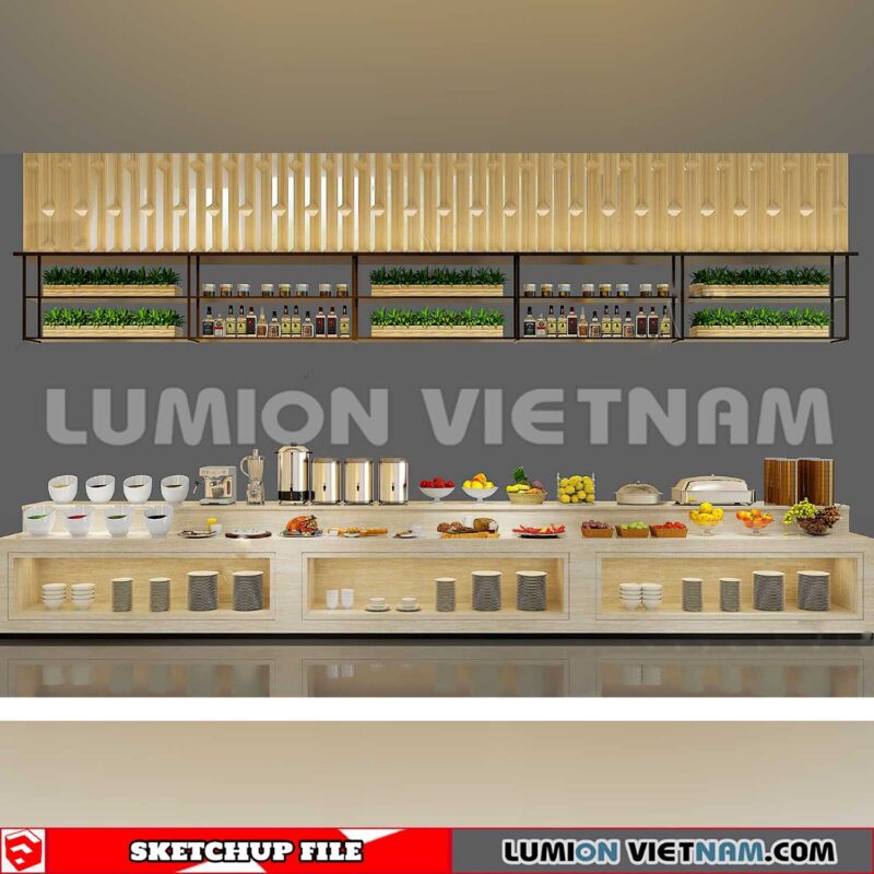 240717. Buffet Counter Sketchup 3D Models