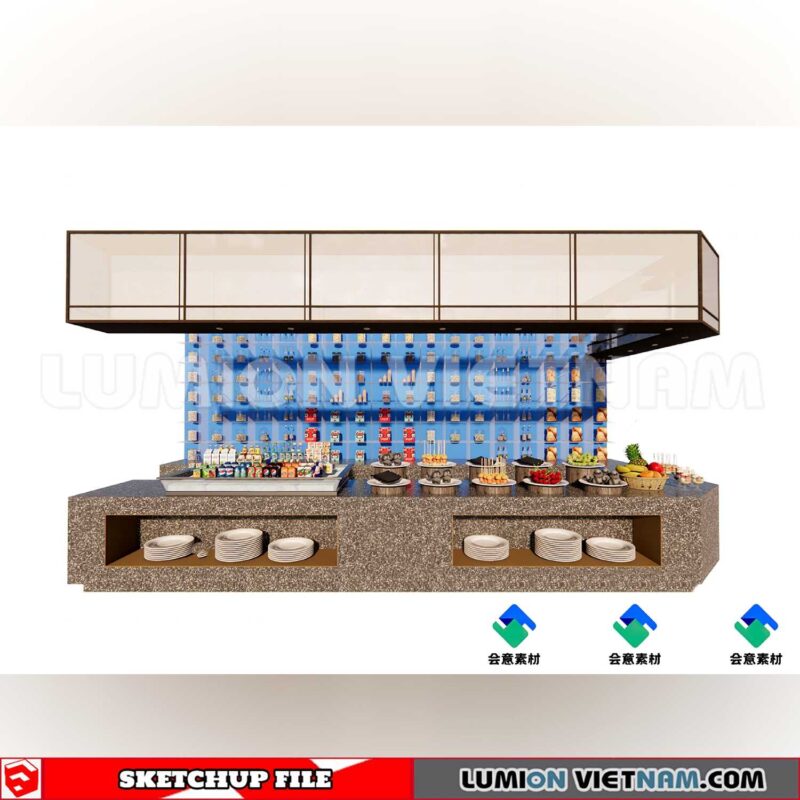 240717. Buffet Counter Sketchup 3D Models