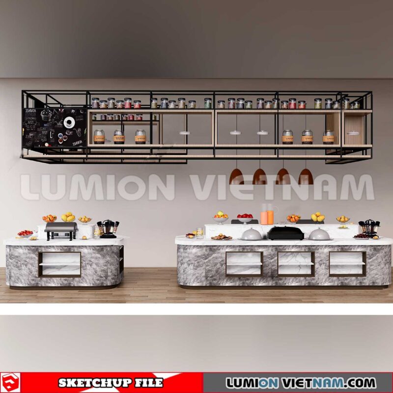 240717. Buffet Counter Sketchup 3D Models