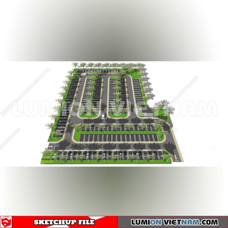 240809. Parking Lot Sketchup Exterior 3D Models
