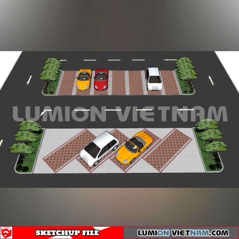 240809. Parking Lot Sketchup Exterior 3D Models