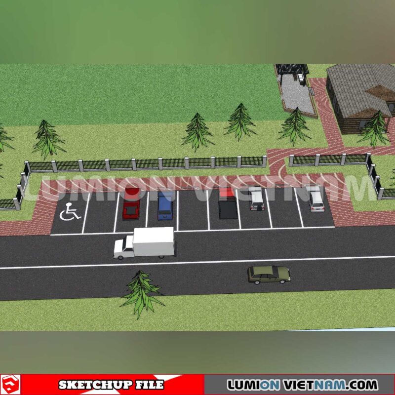 240809. Parking Lot Sketchup Exterior 3D Models