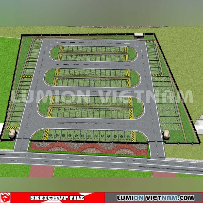 240809. Parking Lot Sketchup Exterior 3D Models