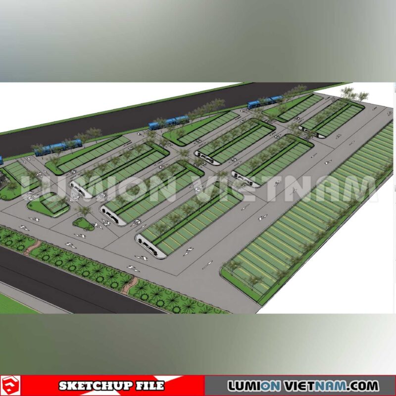 240809. Parking Lot Sketchup Exterior 3D Models
